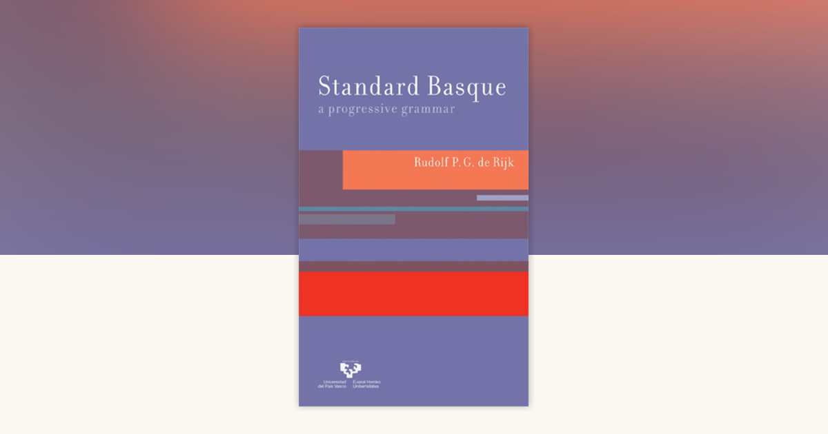 Standard Basque by Rudolf P.G. De Rijk: 9780262546546 ...