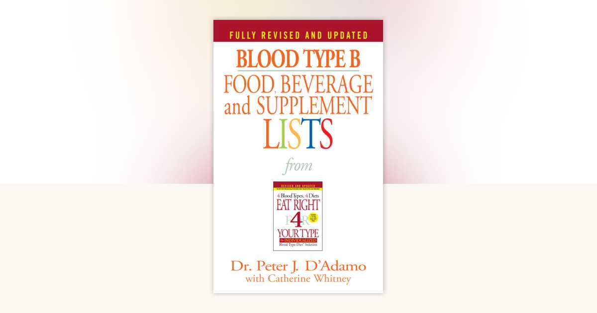 Blood Type B Food, Beverage and Supplement Lists by Dr. Peter J. D ...
