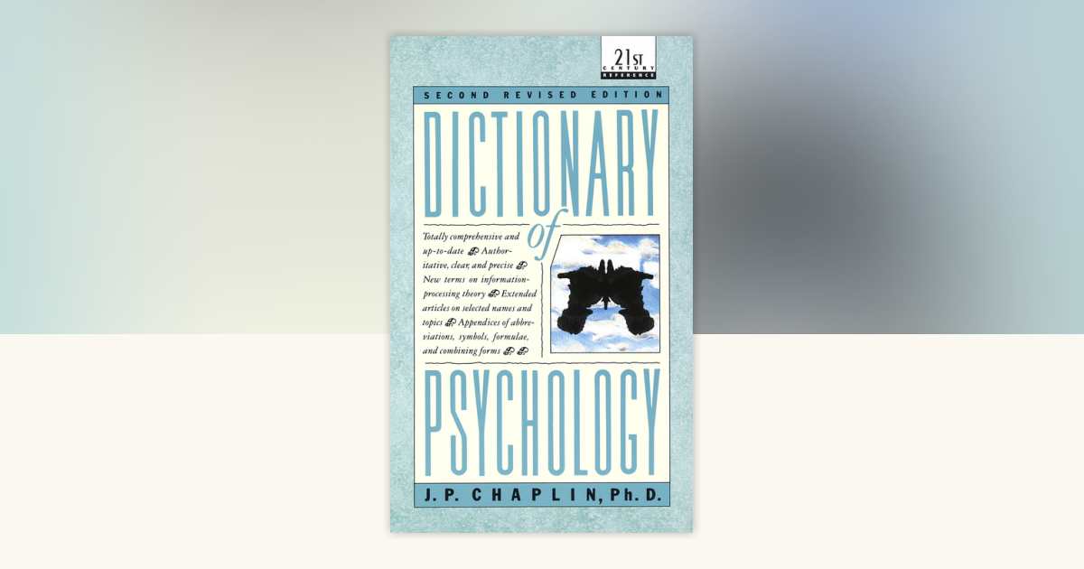 Dictionary of Psychology by J.P. Chaplin: 9780440319252 ...