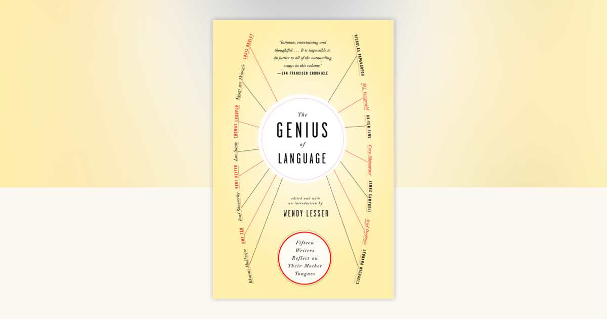 The Genius of Language by Wendy Lesser: 9781400033232 ...