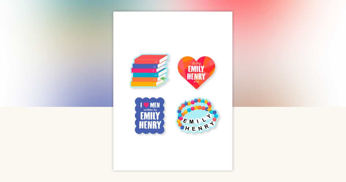 Emily Henry Stickers - Sticker Set of 4 by Out of Print: 9798217218561 ...