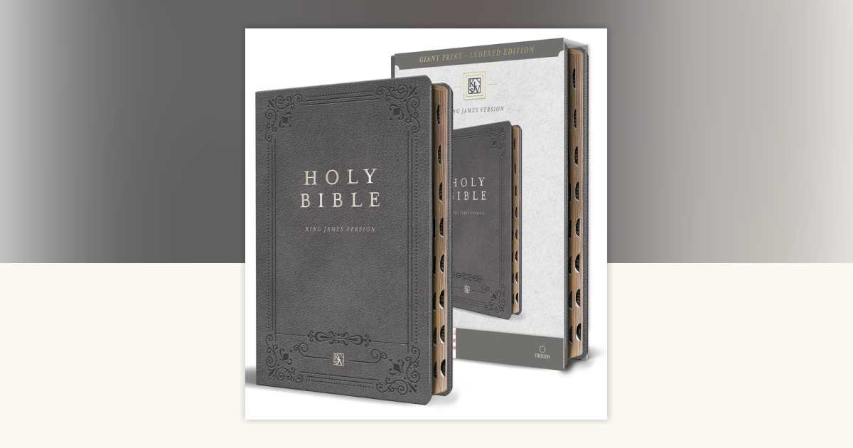 KJV Holy Bible, Giant Print Thinline Edition, Large Format, Gray ...