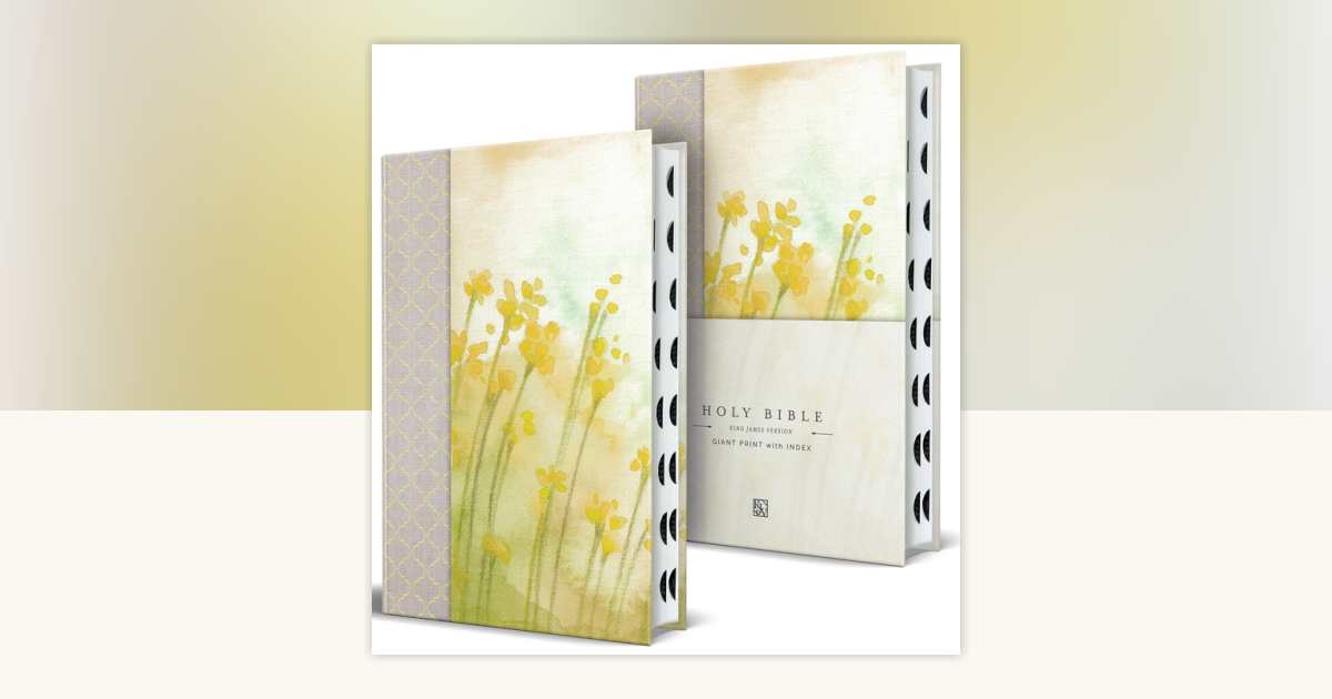 KJV Holy Bible, Giant Print Large Format, Hardcover Yellow floral ...